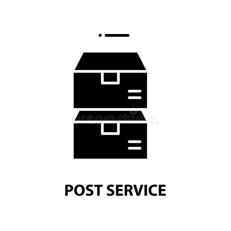 Post Service Icon, Black Vector Sign with Editable Strokes, Concept ...