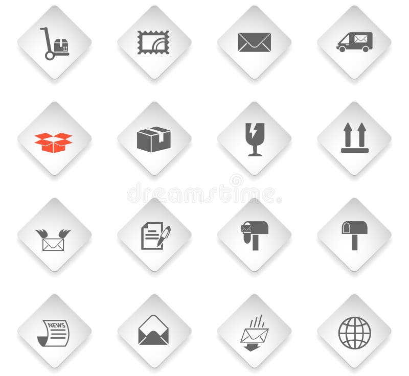 Post service icon set stock illustration. Illustration of planet ...