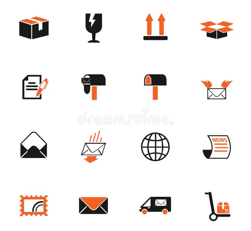 Post service icon set stock vector. Illustration of vector - 123419714