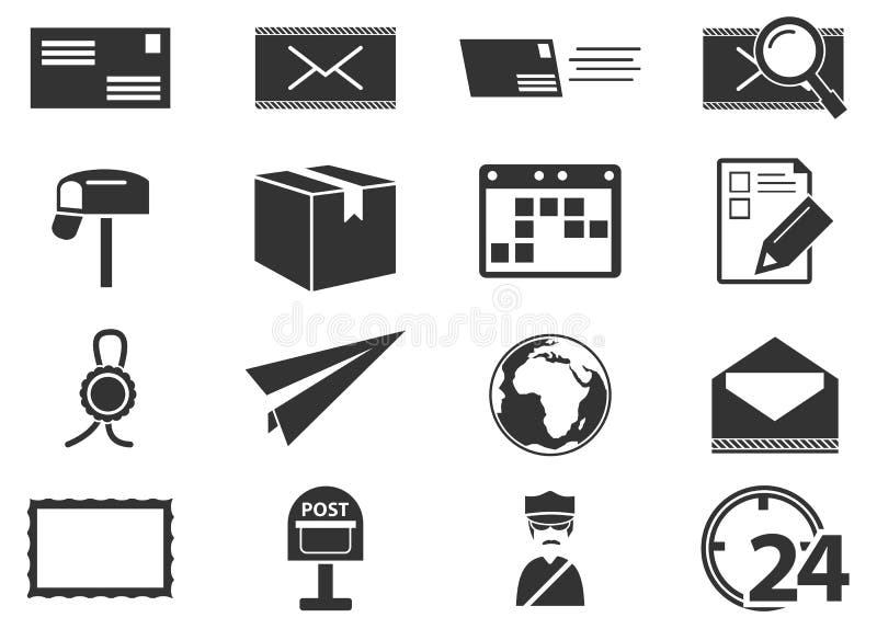 Post service icons set stock vector. Illustration of shipping - 66100895