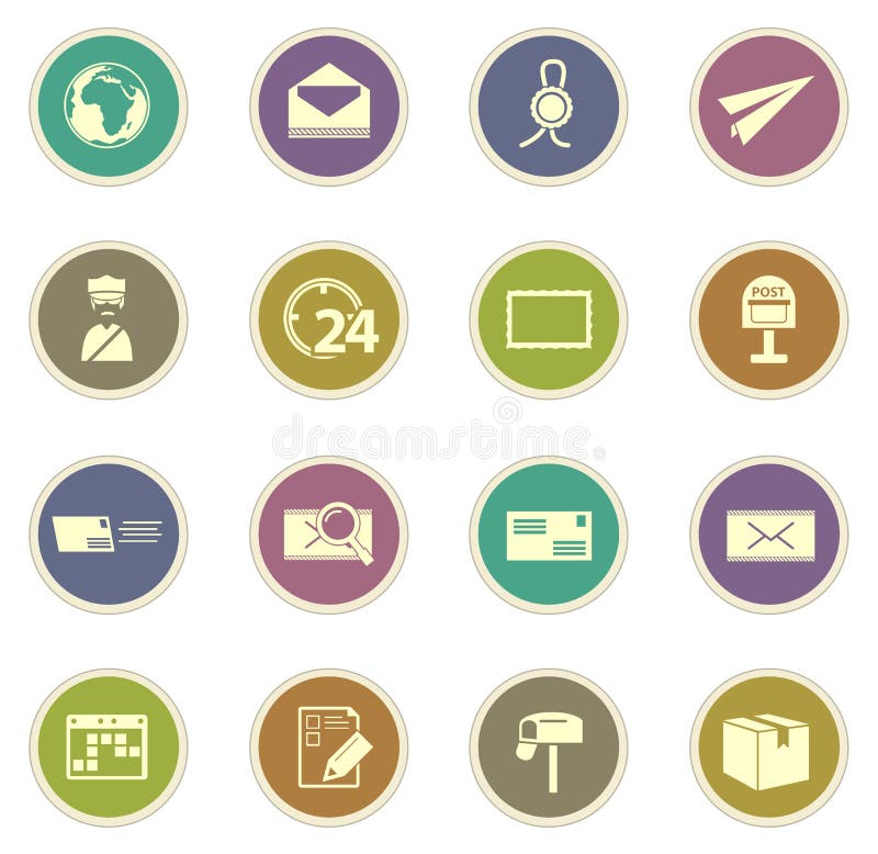 Post service icons set stock vector. Illustration of sign - 66065666