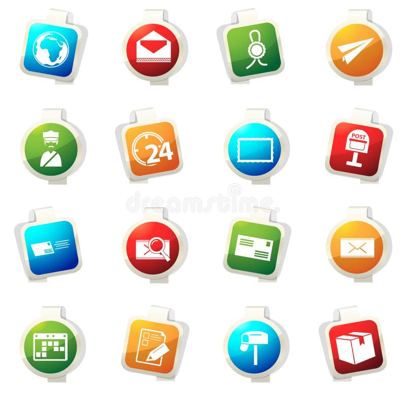 Post service icons set stock vector. Illustration of logistics - 66144097