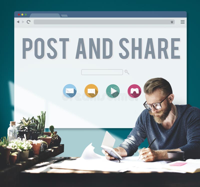 Post Share Communication Connection Social Concept Stock Image - Image ...