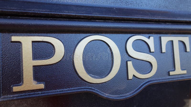 Post Sign stock image. Image of lettering, mailbox, sign - 49582959