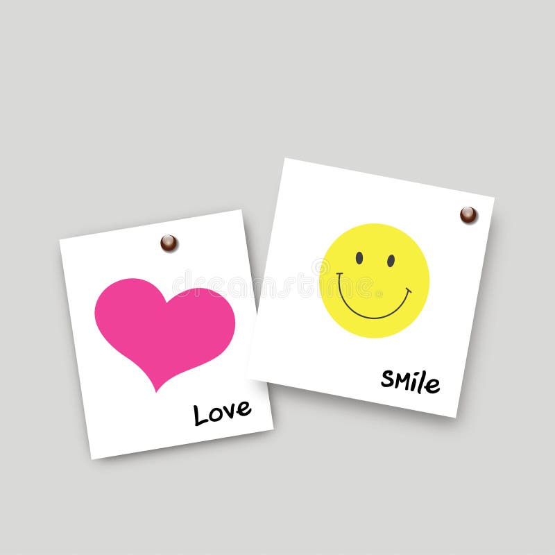Post it smile and love stock illustration. Illustration of romance ...