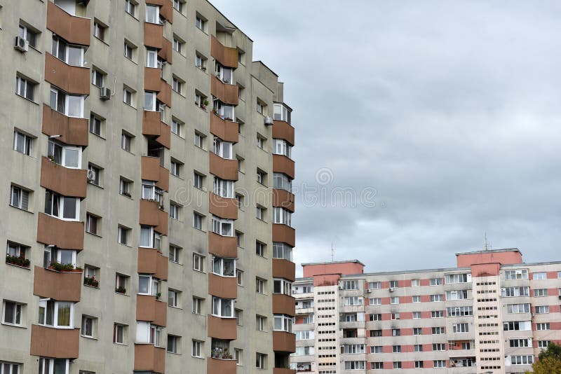 Post Soviet Flat of Blocks, Concrete Apartment Buildings Stock Image ...