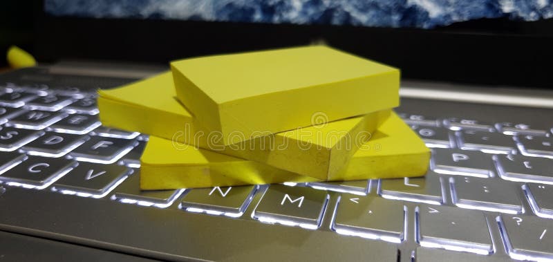 Post it Stacked on Top of Lined Keyboard Stock Photo - Image of number ...
