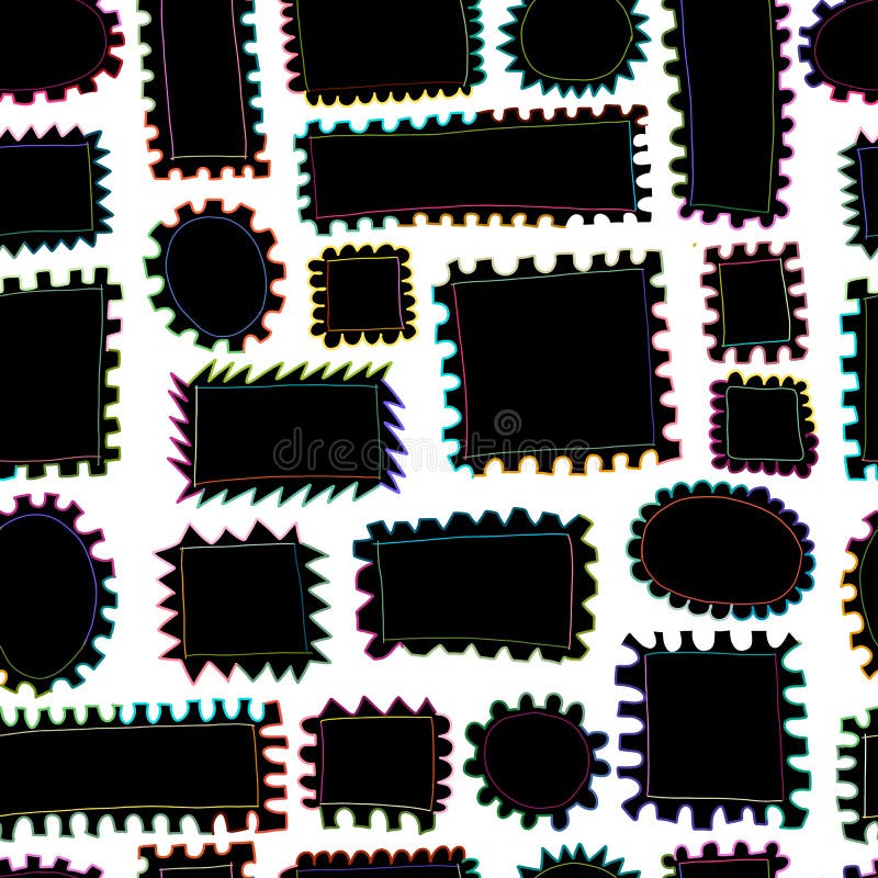 Post Stamp Collection, Seamless Pattern for Your Design Stock Vector ...