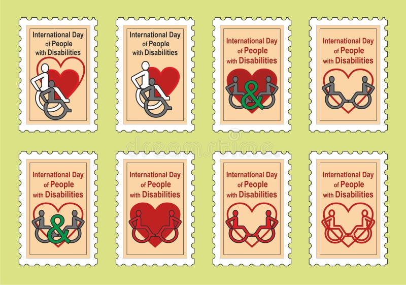 People disabilities stamp stock vector. Illustration of post - 30066433