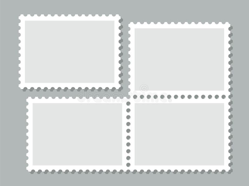 Post Stamp. Empty Postage Shapes. Vector Illustration Stock Vector ...