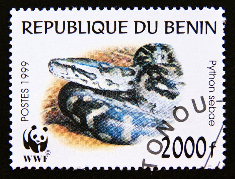 Postage Stamp Benin 1999. Ball Phyton Python Regius Snake Editorial ...