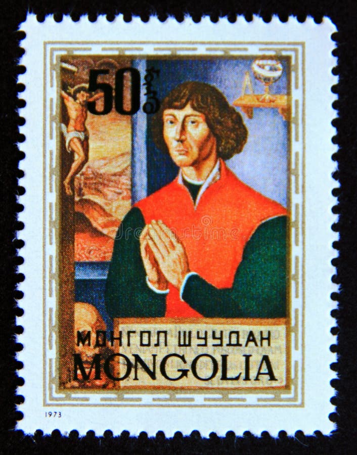 Postage Stamp Mongolia, 1973. Nicholas Copernicus, Astronomer and ...