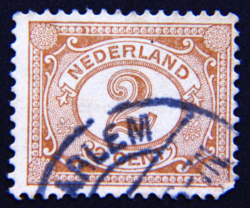 Postage Stamp Netherlands, 1899, Figure Two Cent Editorial Stock Image ...