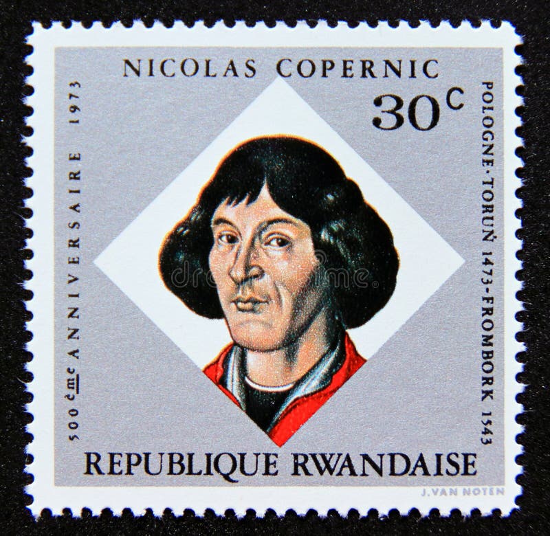 Postage Stamp Rwanda, 1973. Nicolas Copernicus Portrait Editorial Image ...