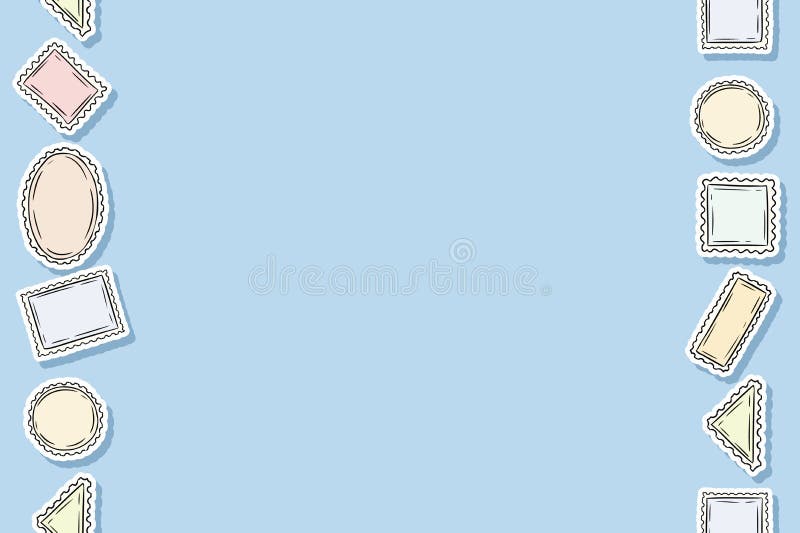 Post Stamp Stickers Seamless Pattern. Colorful Label Background. Letter ...