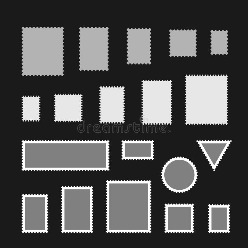 Post Stamps Set. Different Postage Symbols Stock Vector - Illustration ...