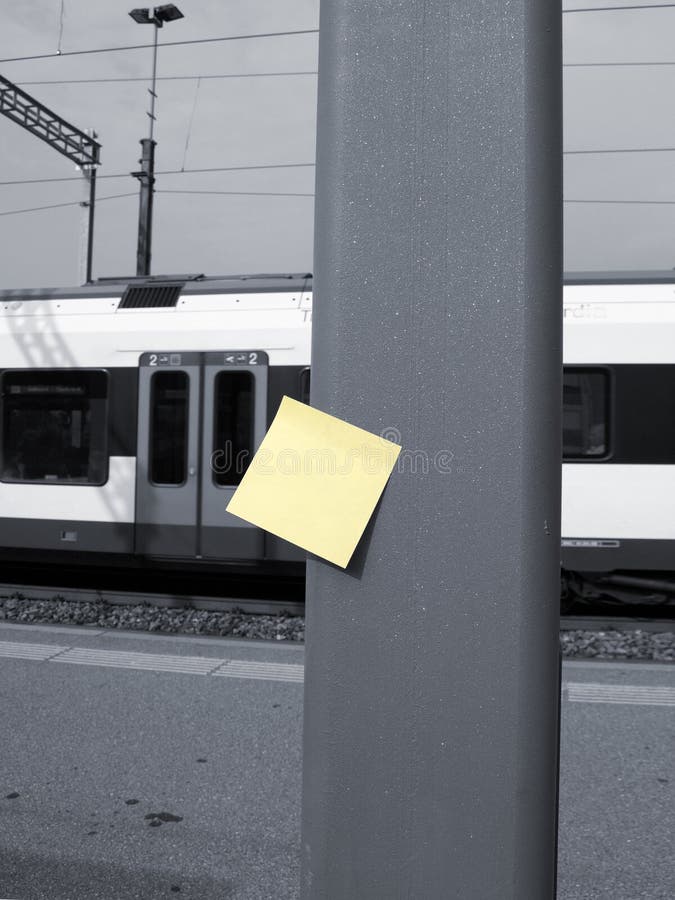 Post-it and station stock image. Image of train, travel - 25829555
