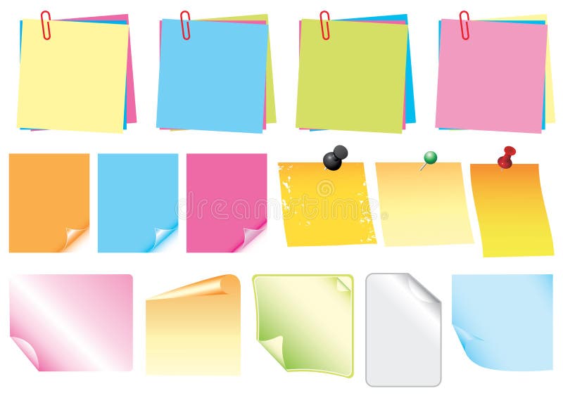 Post-it and stickers stock vector. Illustration of note - 56153083