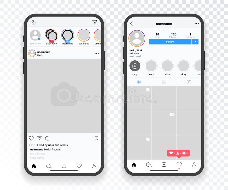 Screen Interface Social Media Application Stock Vector - Illustration ...