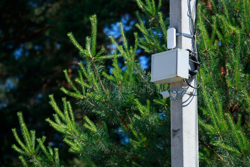 Post surveillance camera stock photo. Image of tracking - 173098210