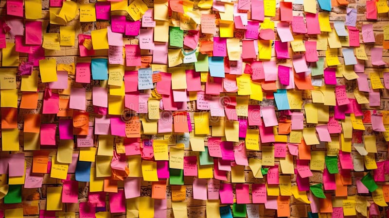 Post it and Teamwork and Time Management. Stock Illustration ...