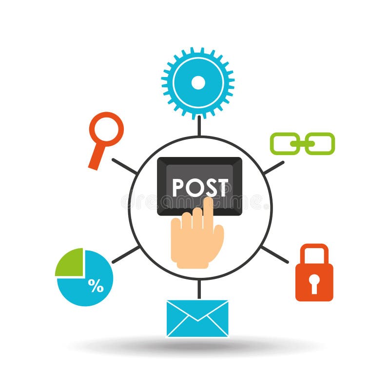 Post Technology Social Media Concept Stock Vector - Illustration of ...