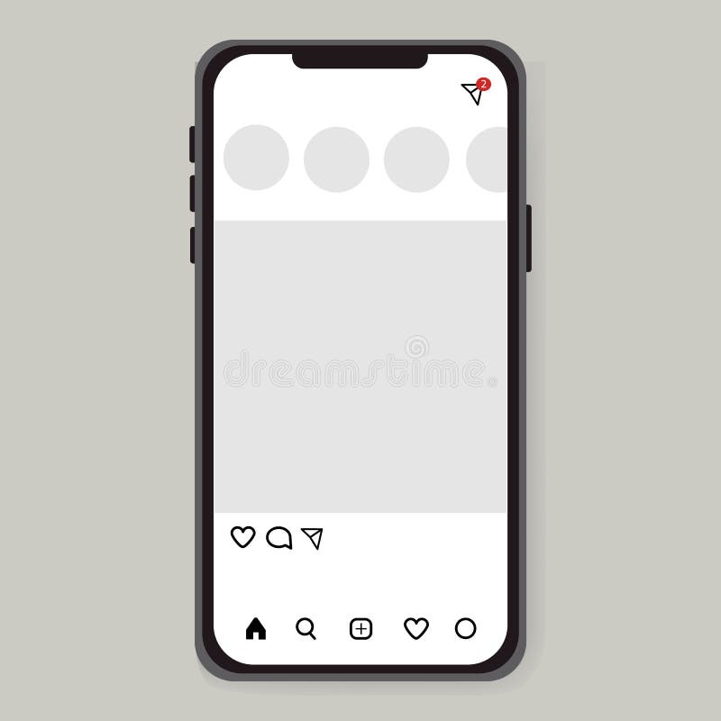 Post Template on Iphone Vector Illustration. Perfect Social Media Post ...