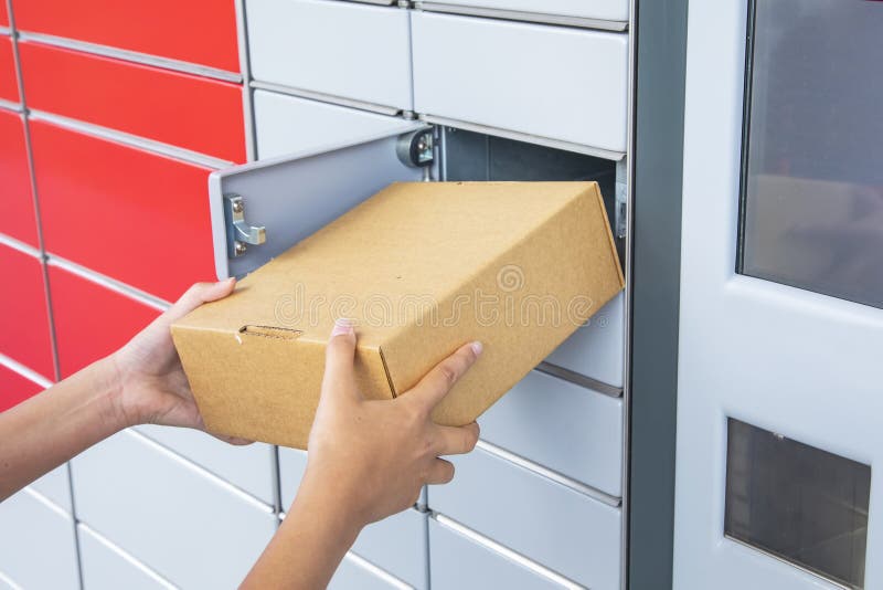 Post Terminal Machine and Parcel Delivery Stock Image - Image of ...