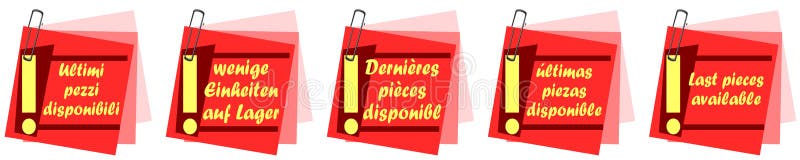 Post it with the Text Last Pieces Available Isolated Stock Illustration ...
