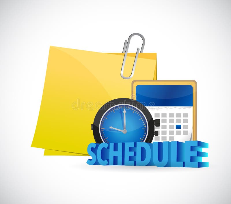 Post it To Schedule in a Calendar. Stock Illustration - Illustration of ...