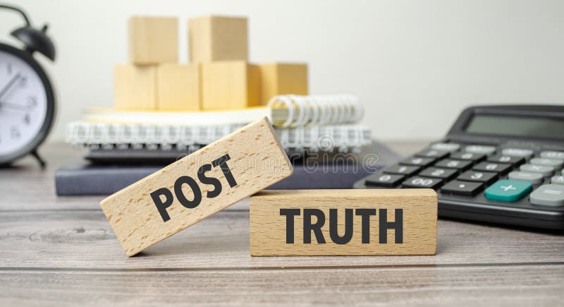 Post Truth on the Work Table and Alarm Clock Stock Image - Image of ...