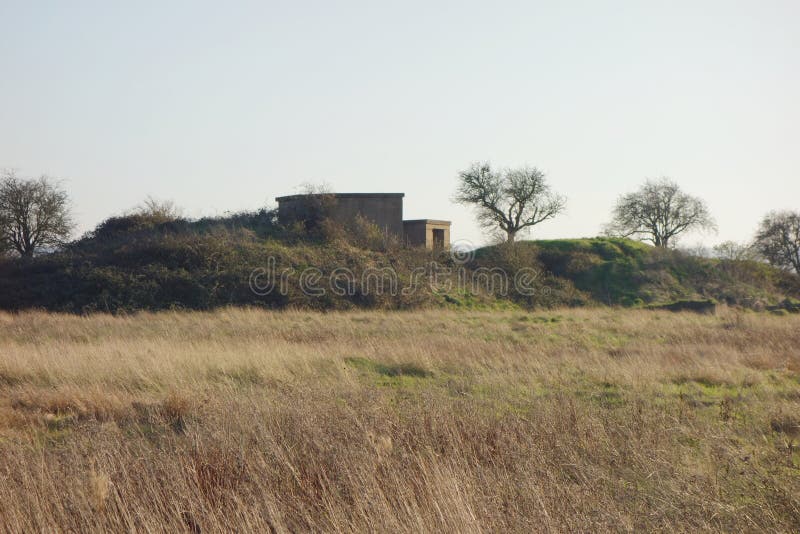 Post War Bunkers stock image. Image of trees, field - 171703595