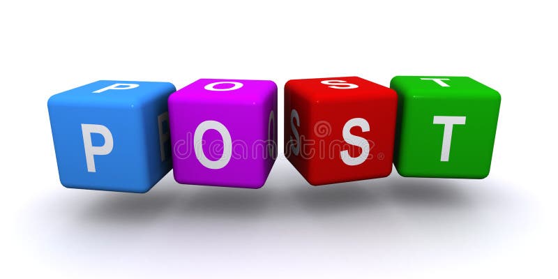 Post word block on white stock illustration. Illustration of background ...