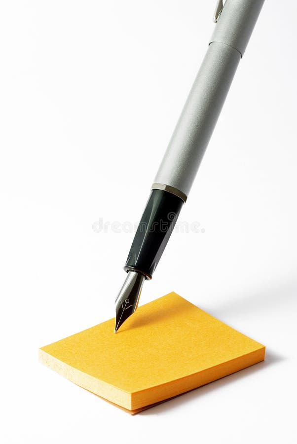 Post-it and writing pen stock image. Image of sticky, paper - 7335971