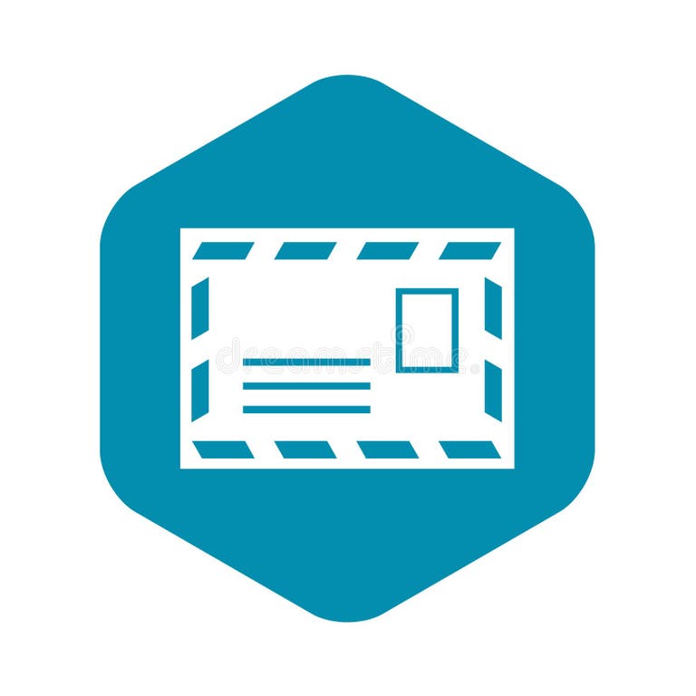 Postage Envelope with Stamp Icon, Simple Style Stock Vector ...