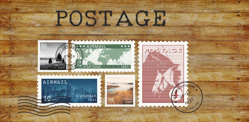 Postage Letter Parcel Stamp Mail Graphic Concept Stock Image - Image of ...