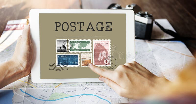 Postage Letter Parcel Stamp Mail Graphic Concept Stock Photo - Image of ...