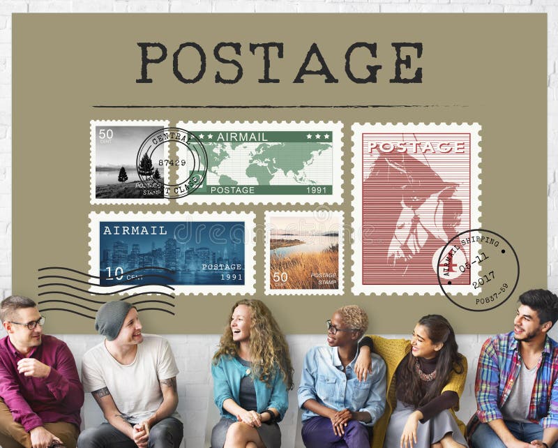 Postage Letter Parcel Stamp Mail Graphic Concept Stock Image - Image of ...