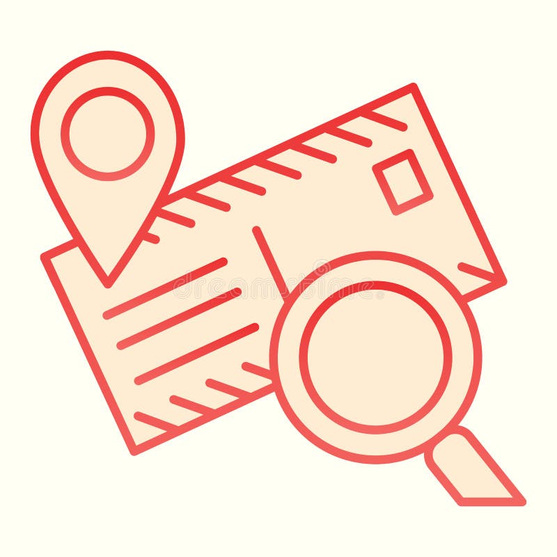 Postage Mail Tracking Line Icon. Location Map Pin with Envelope and ...