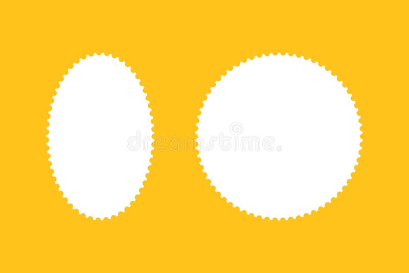 Postage Round Stamp Frames. Empty Borders for Postcards, Letters. White ...