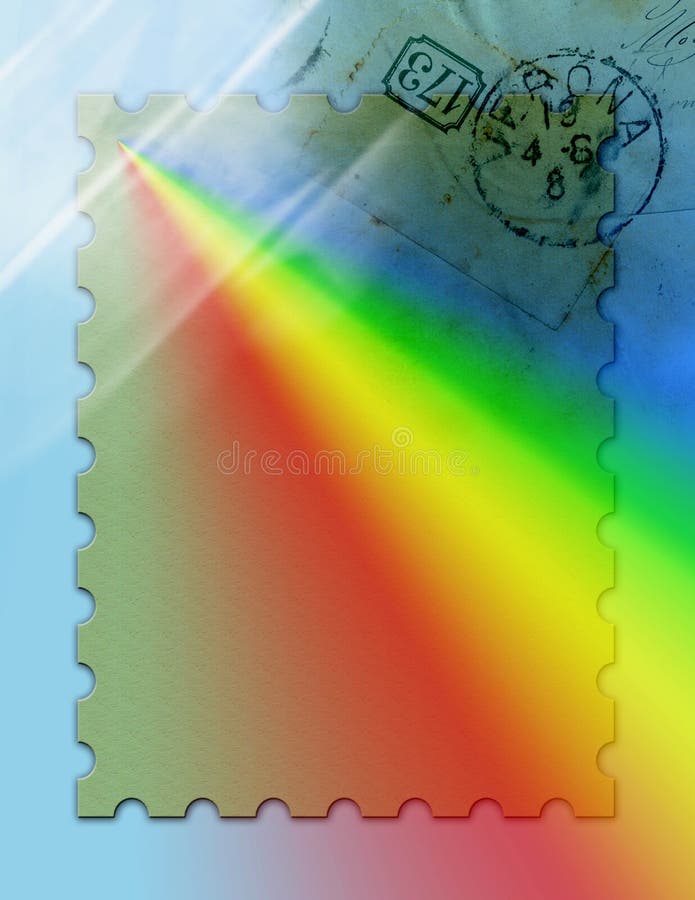 Postage Stamp stock illustration. Illustration of rainbow - 894801