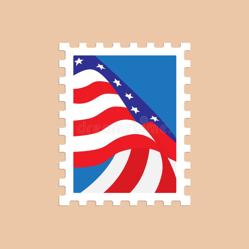 Postage Stamp with the American Flag Stock Vector - Illustration of ...