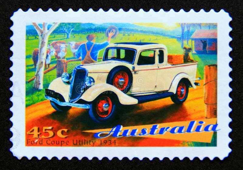 Postage Stamp Australia, 1997. Ford Coupe Utility, 1934 Classic Car ...