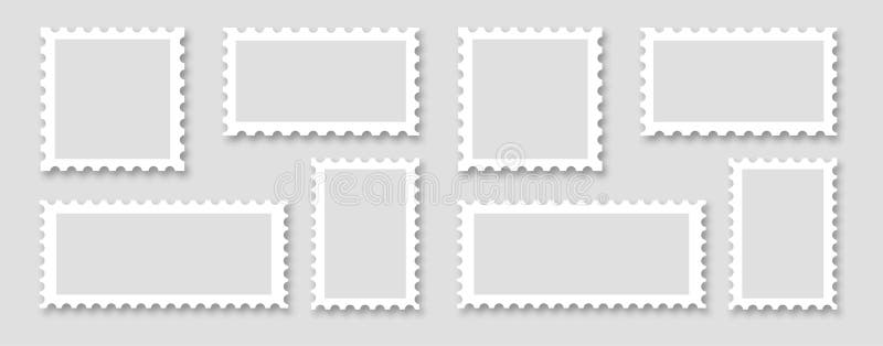Postage Stamp Borders Set. Vector Isolated Illustration Stock ...