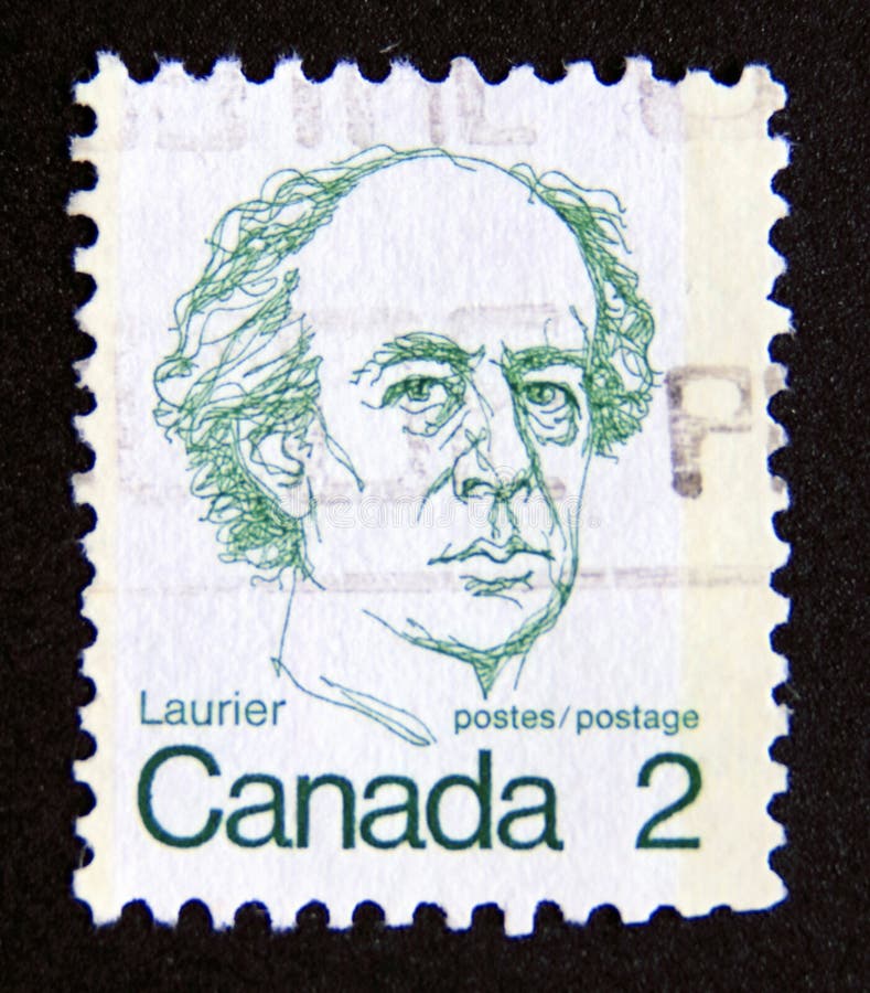 Postage Stamp Canada, 1973. Wilfrid Laurier Portrait Editorial ...