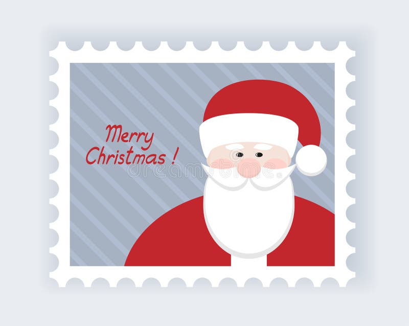 Santa Claus Postage Stamp (Vector) Stock Vector - Illustration of ...