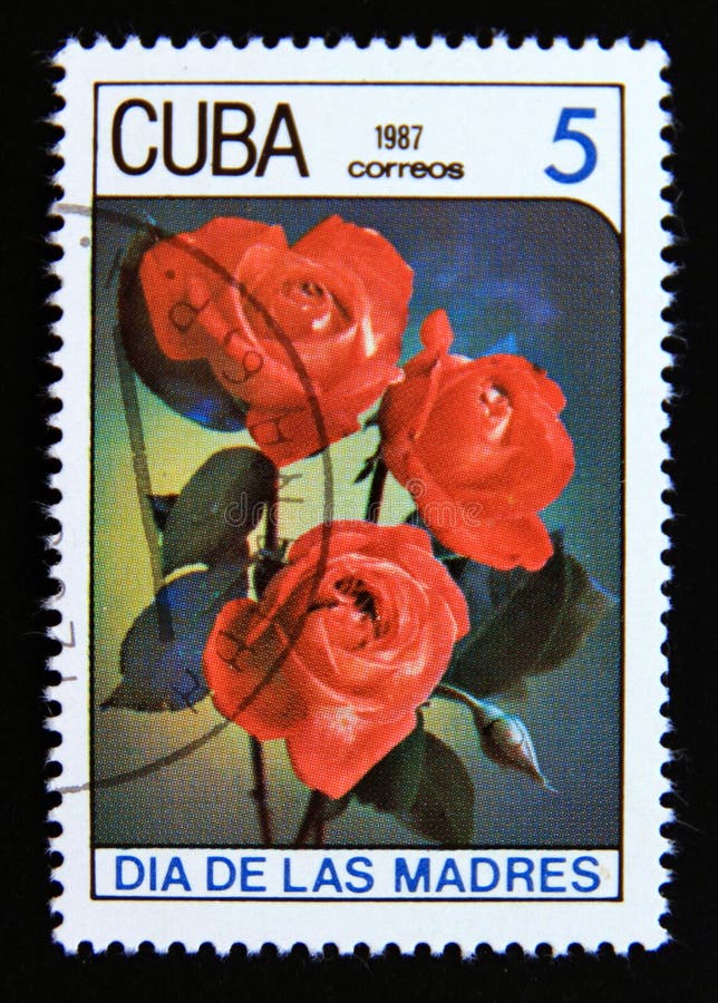 Postage Stamp Cuba 1987. Roses Flowers Editorial Stock Photo - Image of ...