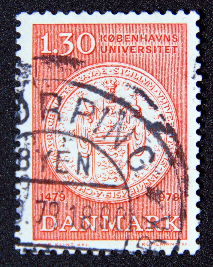 Postage Stamp Denmark, 1979. Copenhagen University Seal Editorial Stock ...
