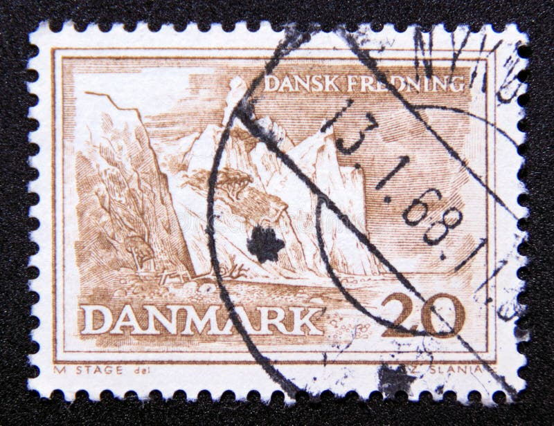 Postage Stamp Denmark, 1962. Nature Monuments. Cliffs, Island of Mon ...