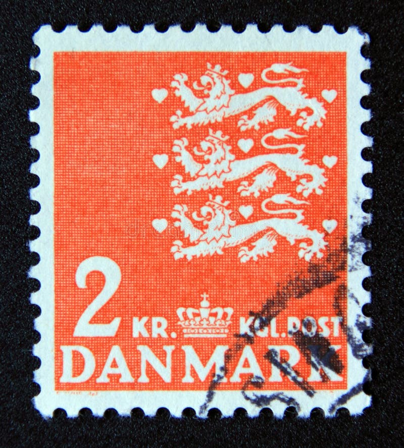 Postage Stamp Denmark, 1947. Small Coat of Arms Editorial Stock Photo ...